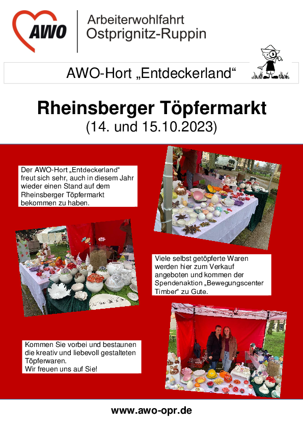 Hort beim Rheinberger Töpfermarkt Hort beim Rheinberger Töpfermarkt